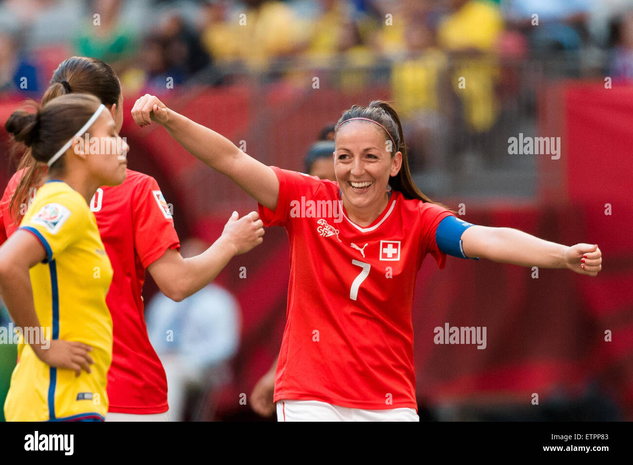 June 12, 2015: Martina MOSER of Switzerland celebrates her goal during ...