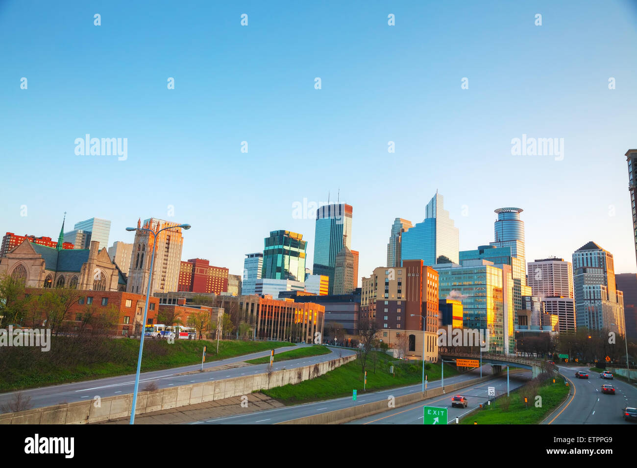 Downtown Minneapolis, Minnesota in the morning Stock Photo - Alamy