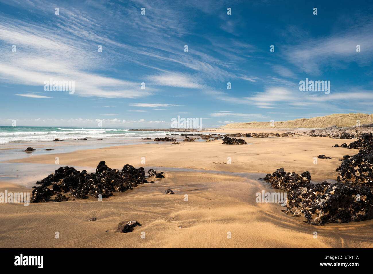 Fanore Beach, the Burren, Co Clare, Ireland, with eroded limestone ...