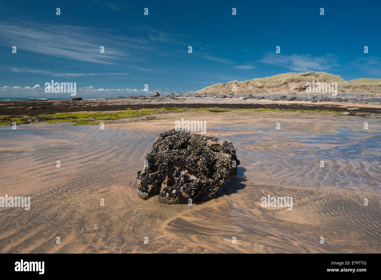 Fanore Beach, the Burren, Co Clare, Ireland, with eroded limestone ...