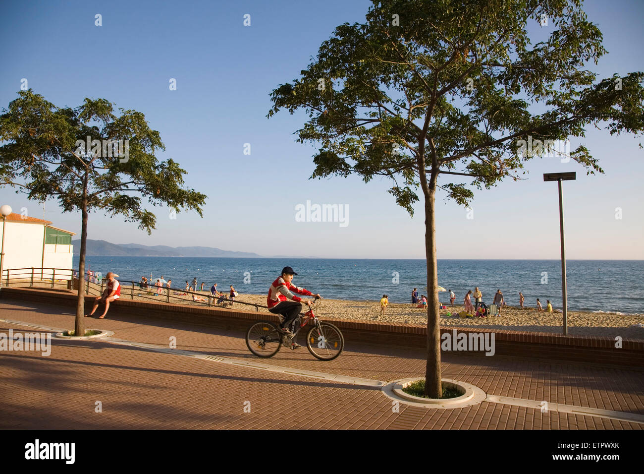 europe, italy, tuscany, follonica, promenade Stock Photo - Alamy