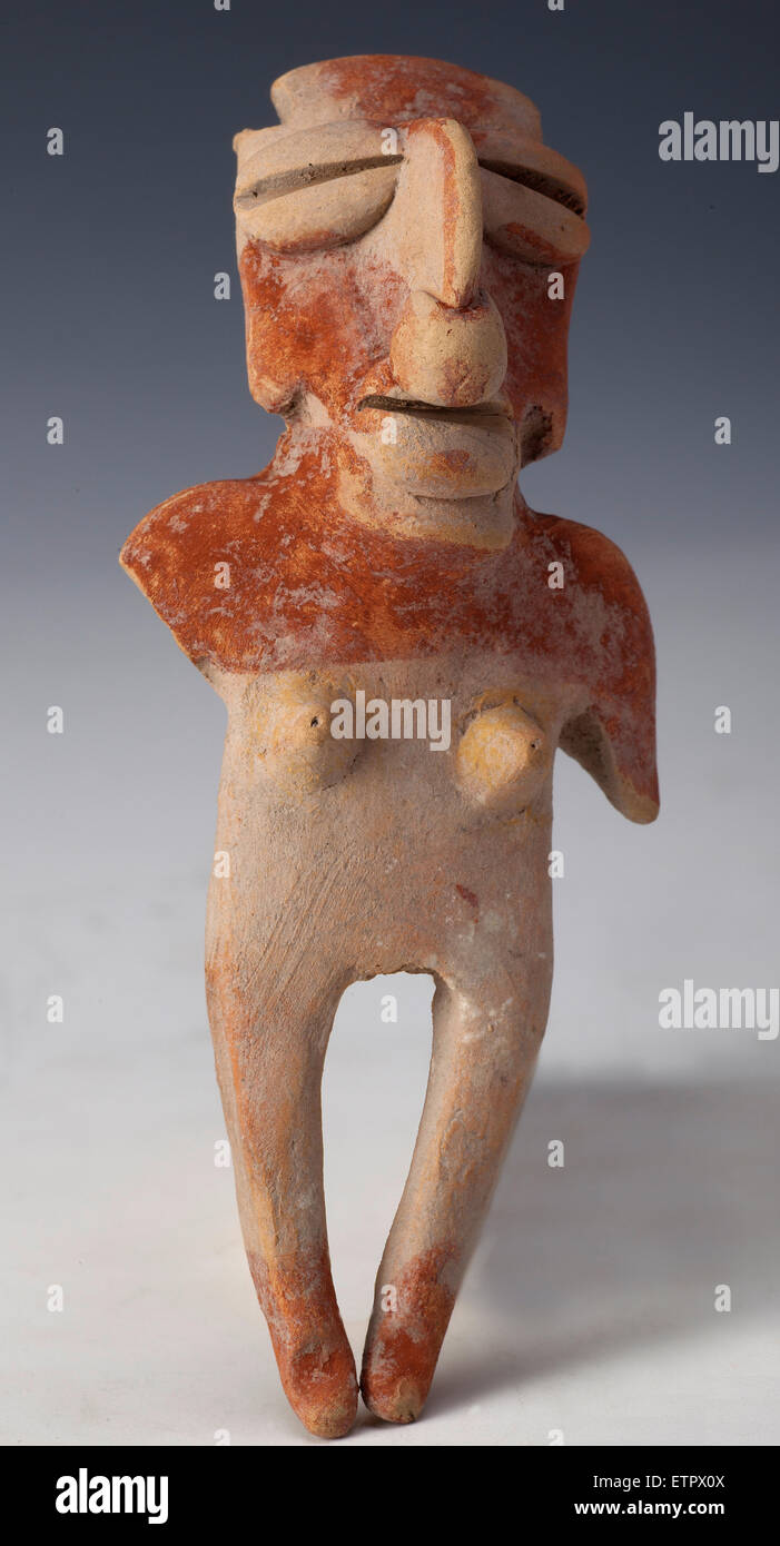 anthropomorphic figure in argil or clay, ancient art of ecuador Stock ...