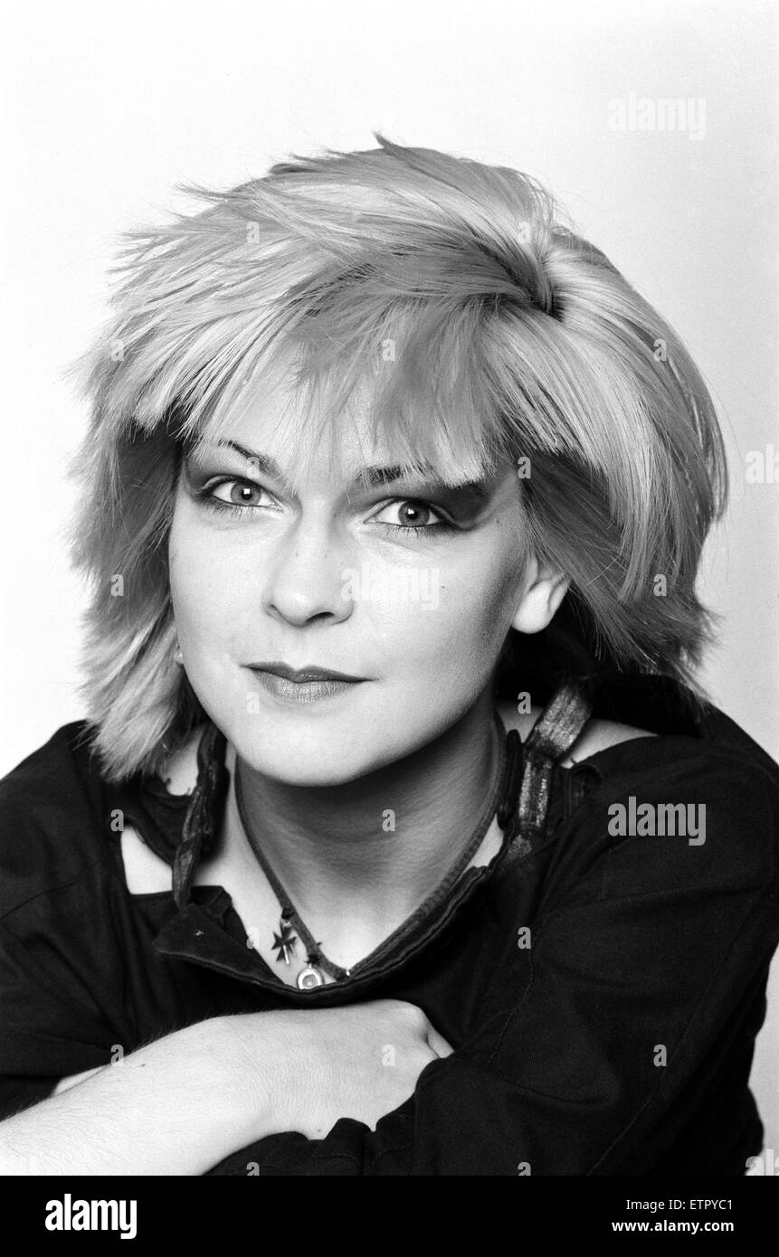 Punk actress and singer Toyah Willcox with make up on, as part of a ...