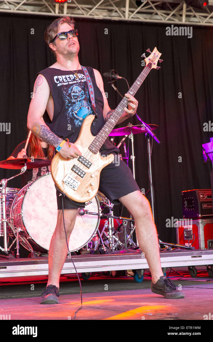 June 12, 2015 - Manchester, Tennessee, U.S - Bassist JOSEPH ROWLAND of ...