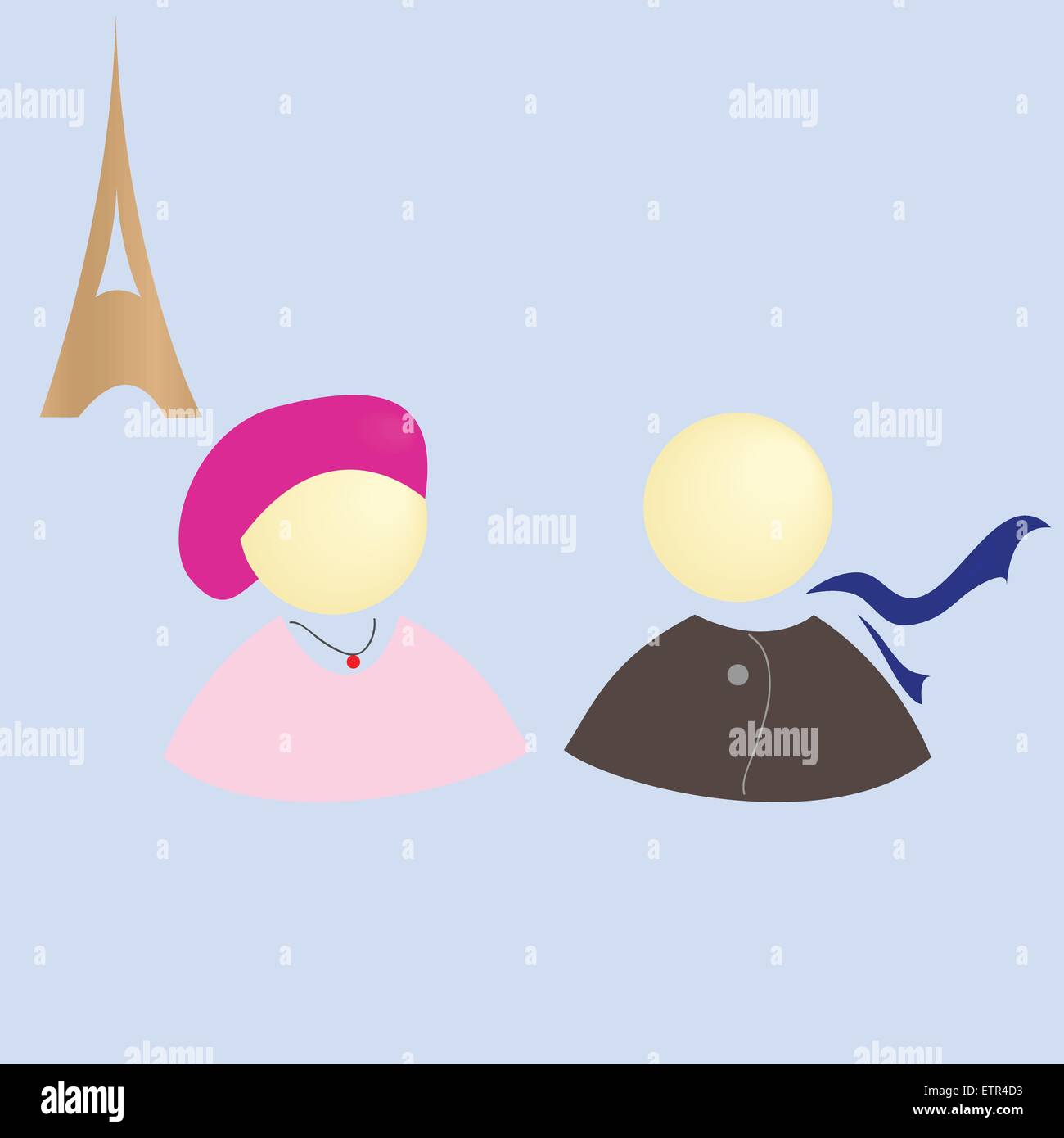 Girl and boy in Paris, vector illustration Stock Vector Image & Art - Alamy