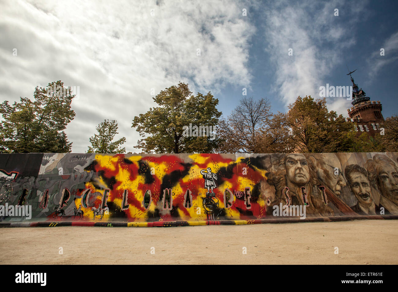 Barcelona Reset, re-set, Barcelona, art project, graffiti, wall Stock ...