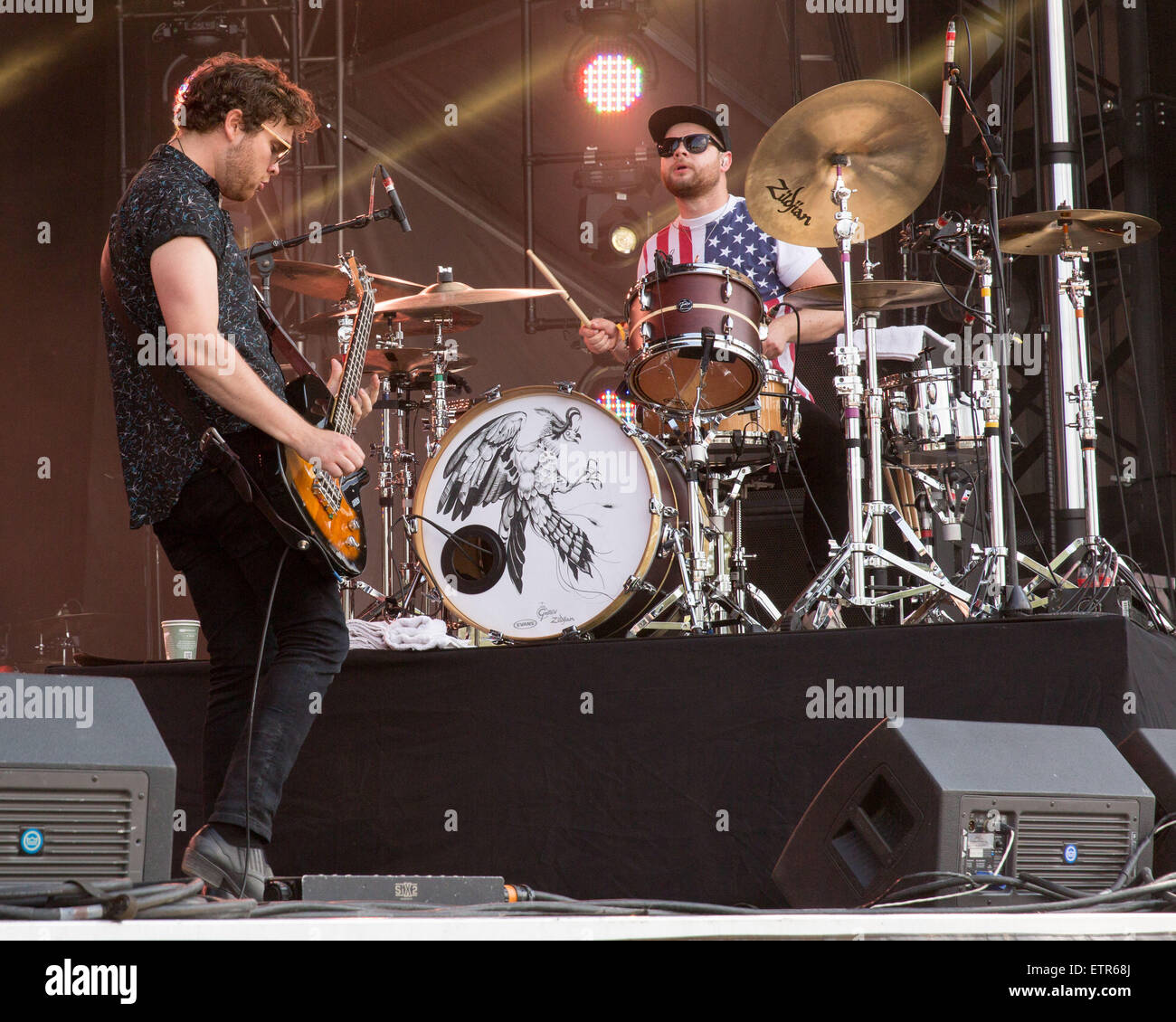 June 12, 2015 - Manchester, Tennessee, U.S - MIKE KERR and drummer BEN ...