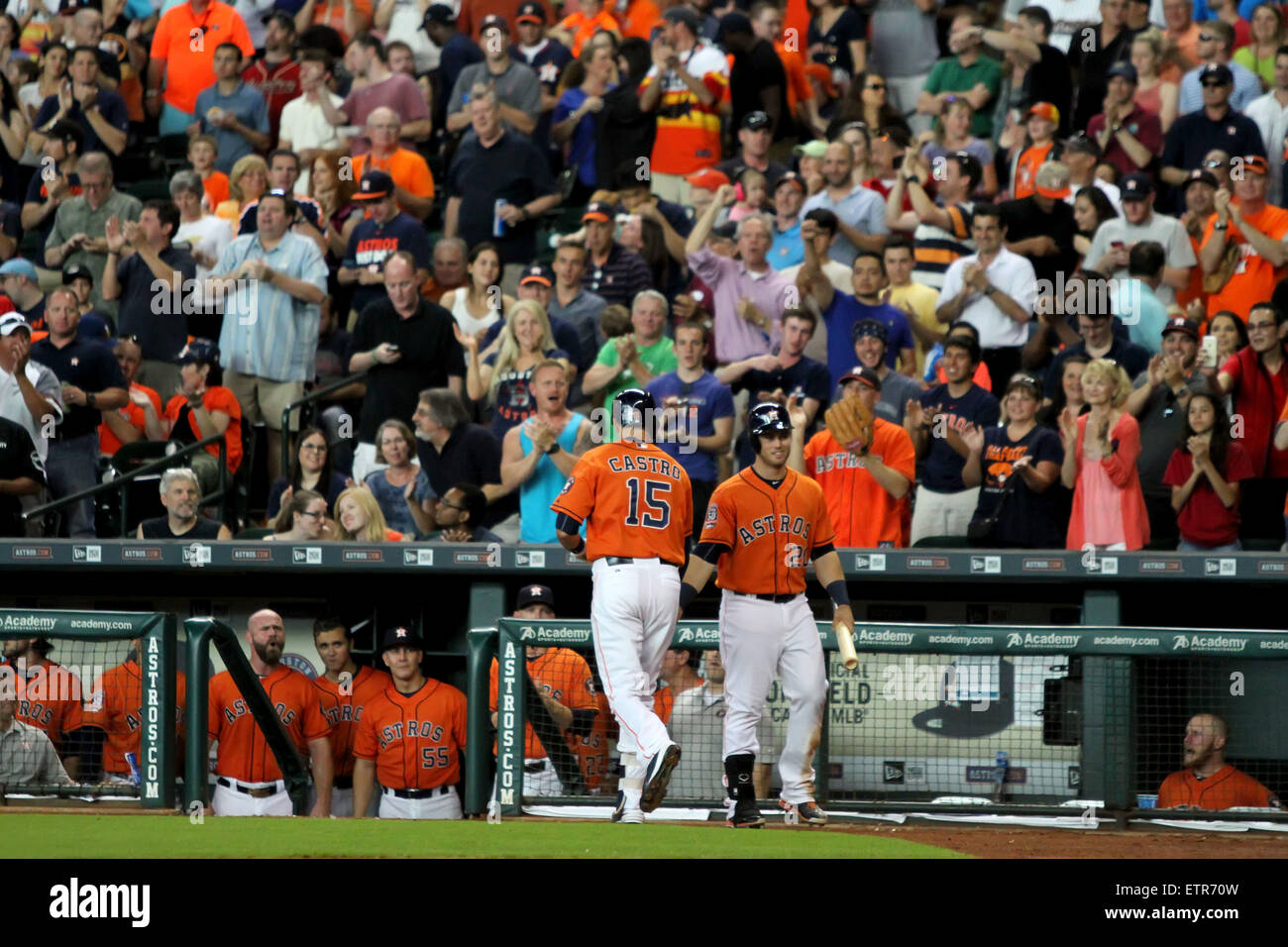 JUN 12 2015: Houston Astros catcher Jason Castro #15 shakes hands with ...