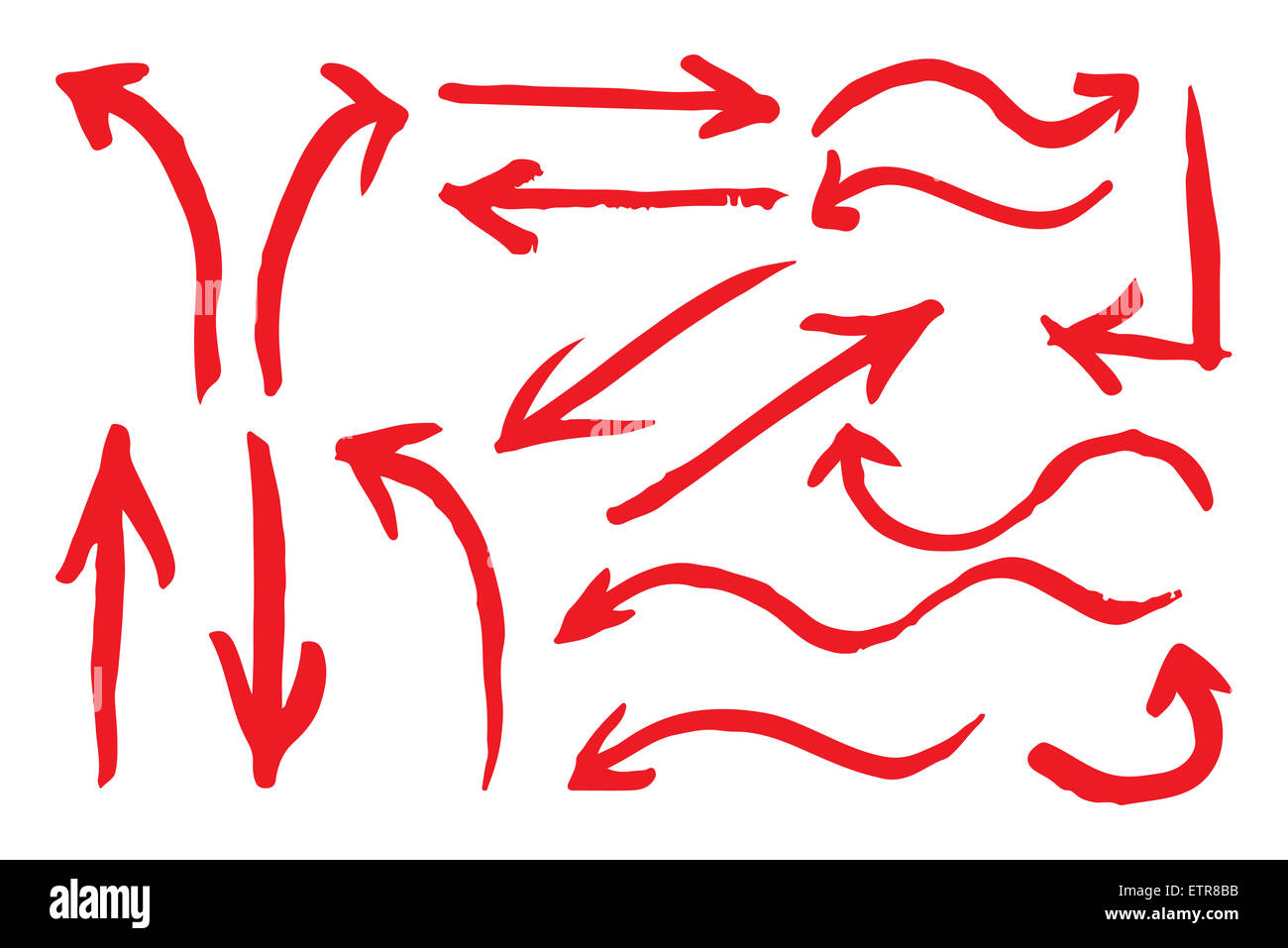 Vector illustration of the arrows set Stock Photo - Alamy