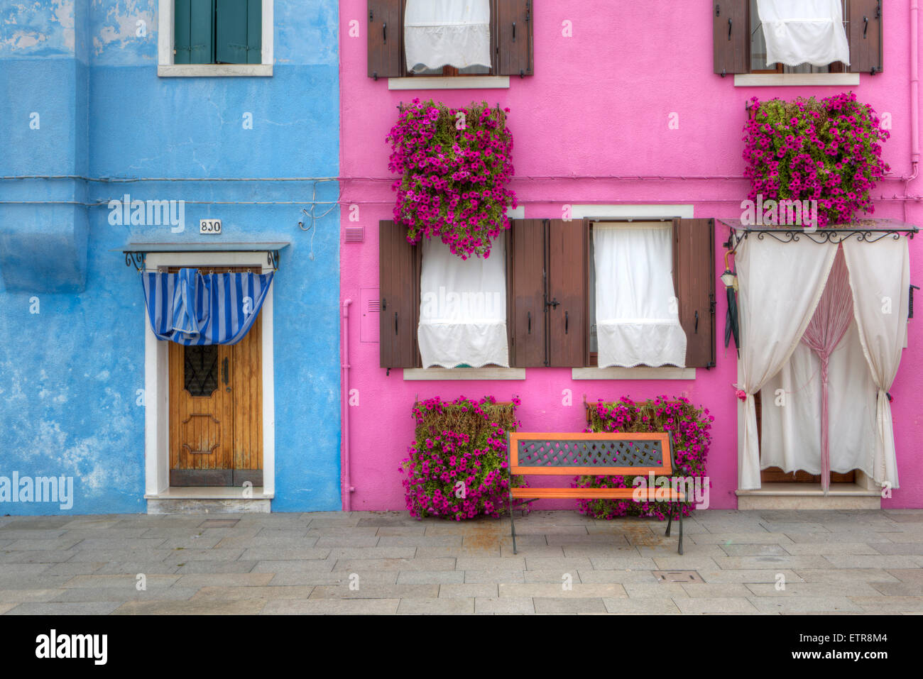 colorful painted houses, Burano, Venice, Veneto, Italy, Europe Stock ...