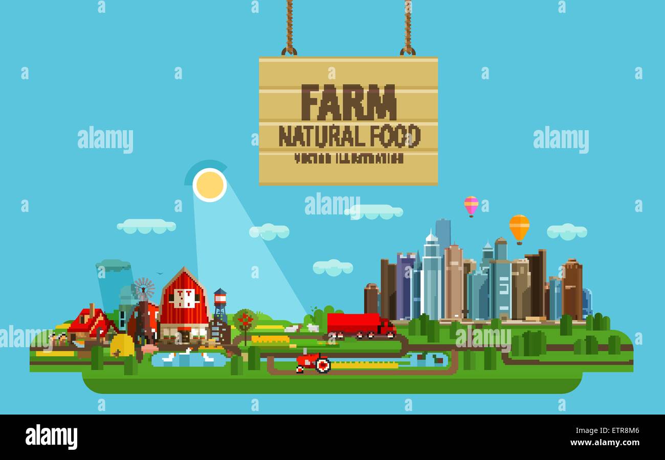 Farm food road Stock Vector Images - Alamy