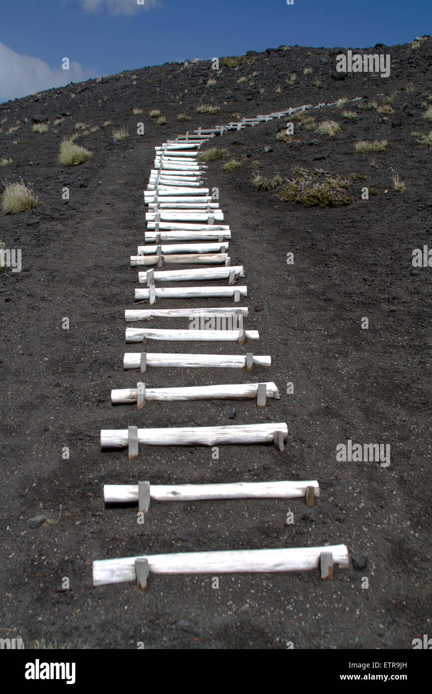 Way at lava rubble at volcano Osorno, Chile Stock Photo - Alamy