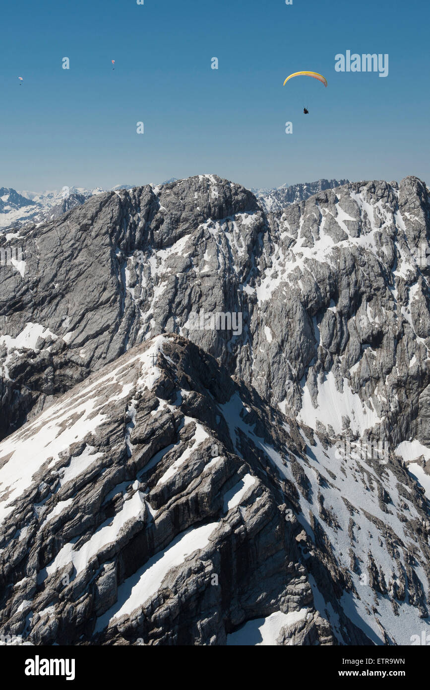 Alpspitze, summit of the Alpspitze, summit, paraglider, mountaineering ...