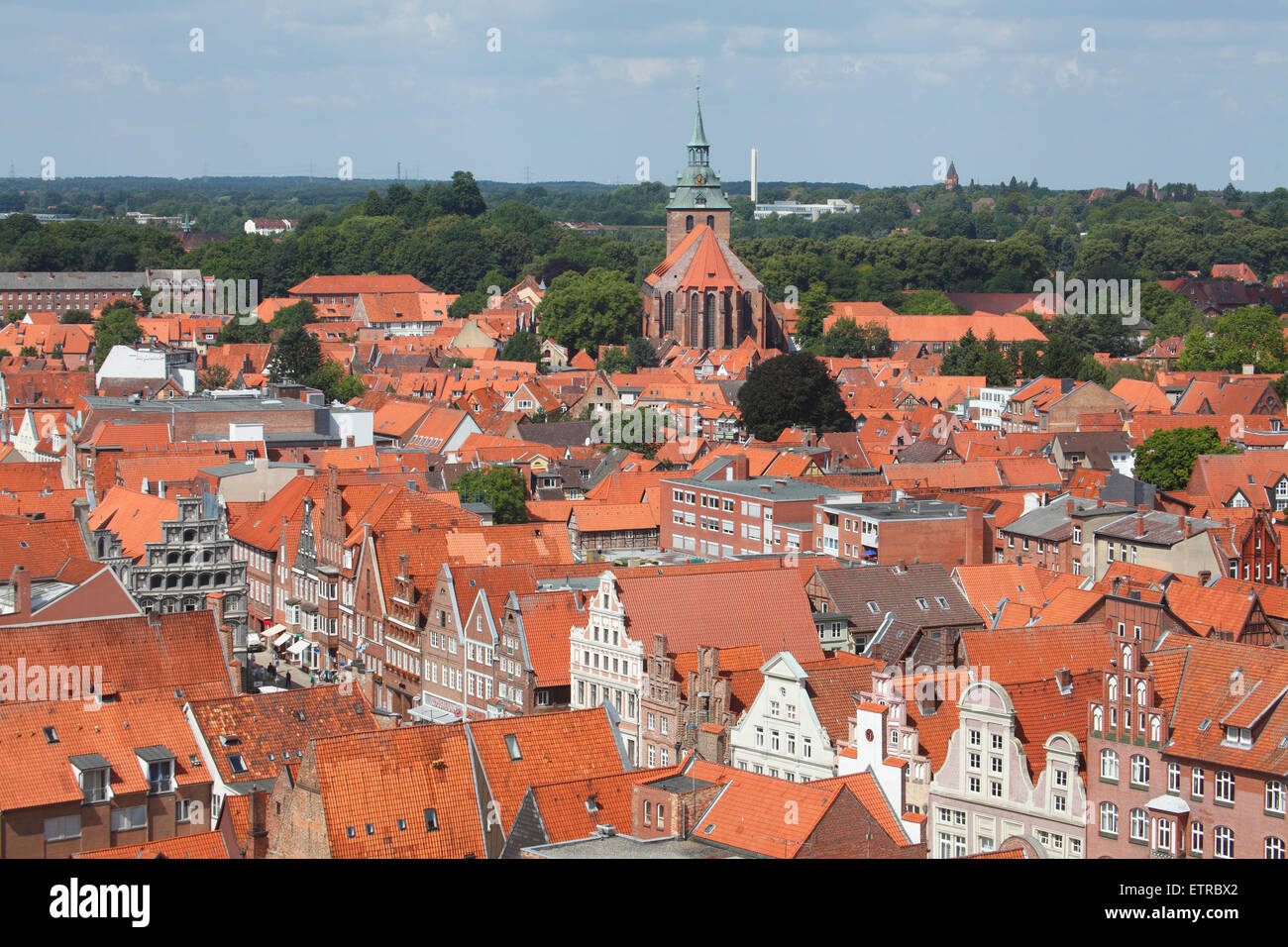 Luneburg, Old Town with church Saint Michaelis and 'Platz am Sande ...