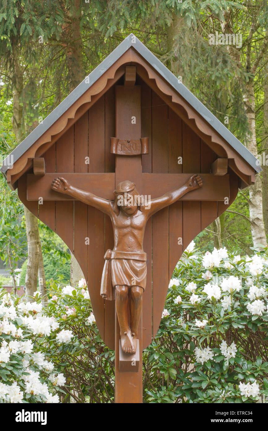 wayside cross with figure of Christ Stock Photo - Alamy