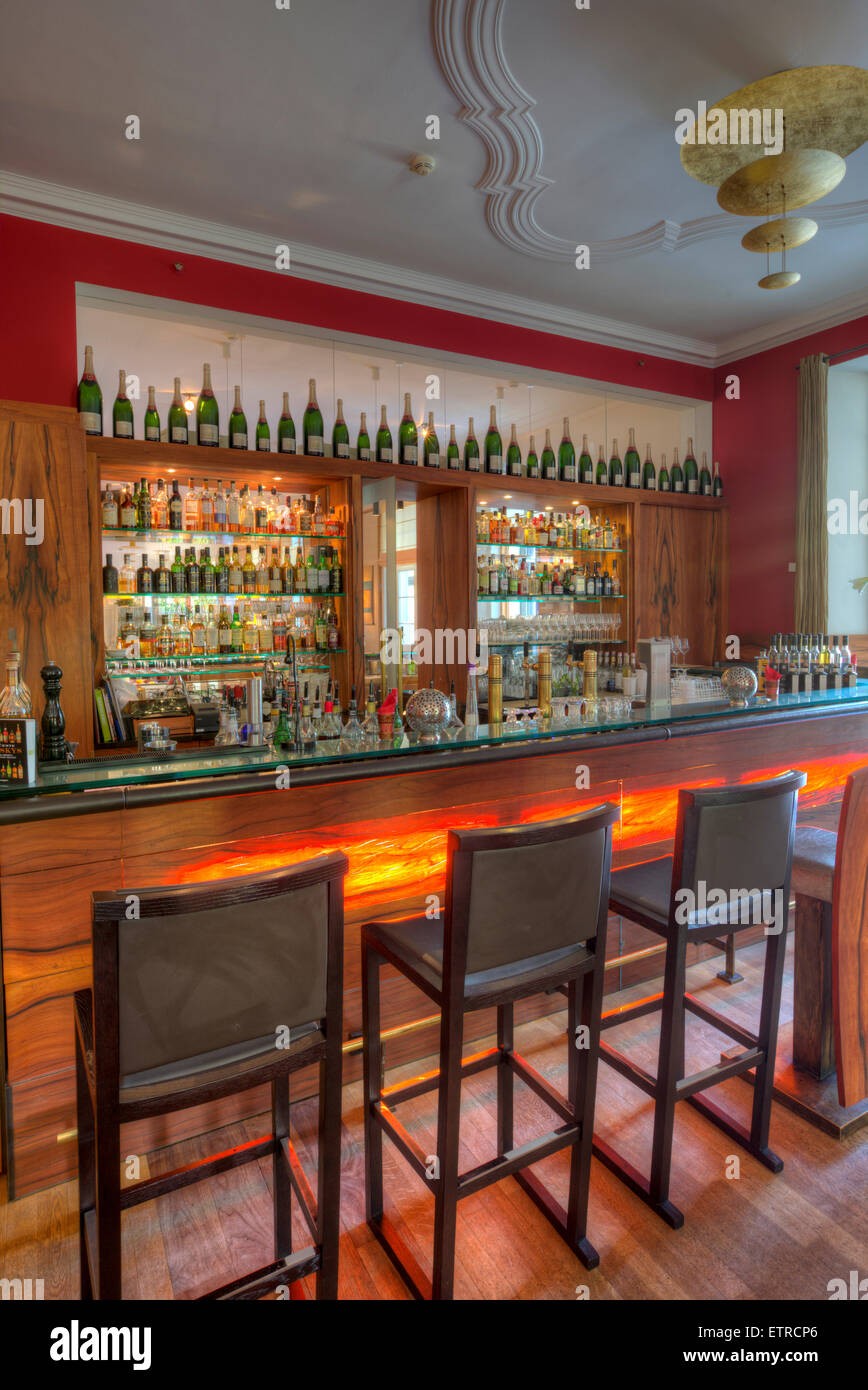 Fireside Bar, Elmau castle (Schloss Elmau), Upper Bavaria, Bavaria ...