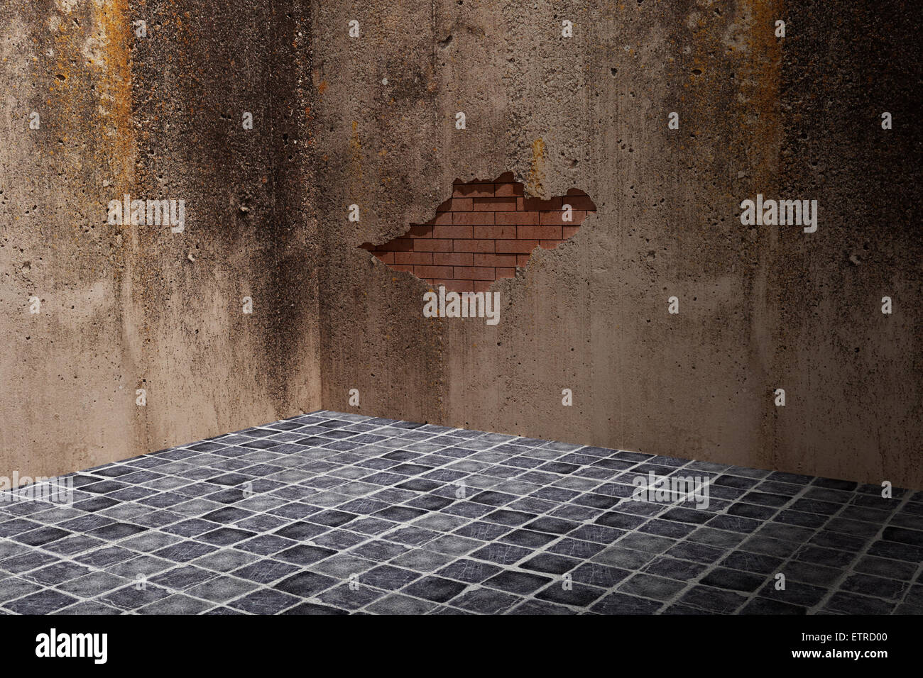 3d rendering of a dirty and broken wall Stock Photo - Alamy
