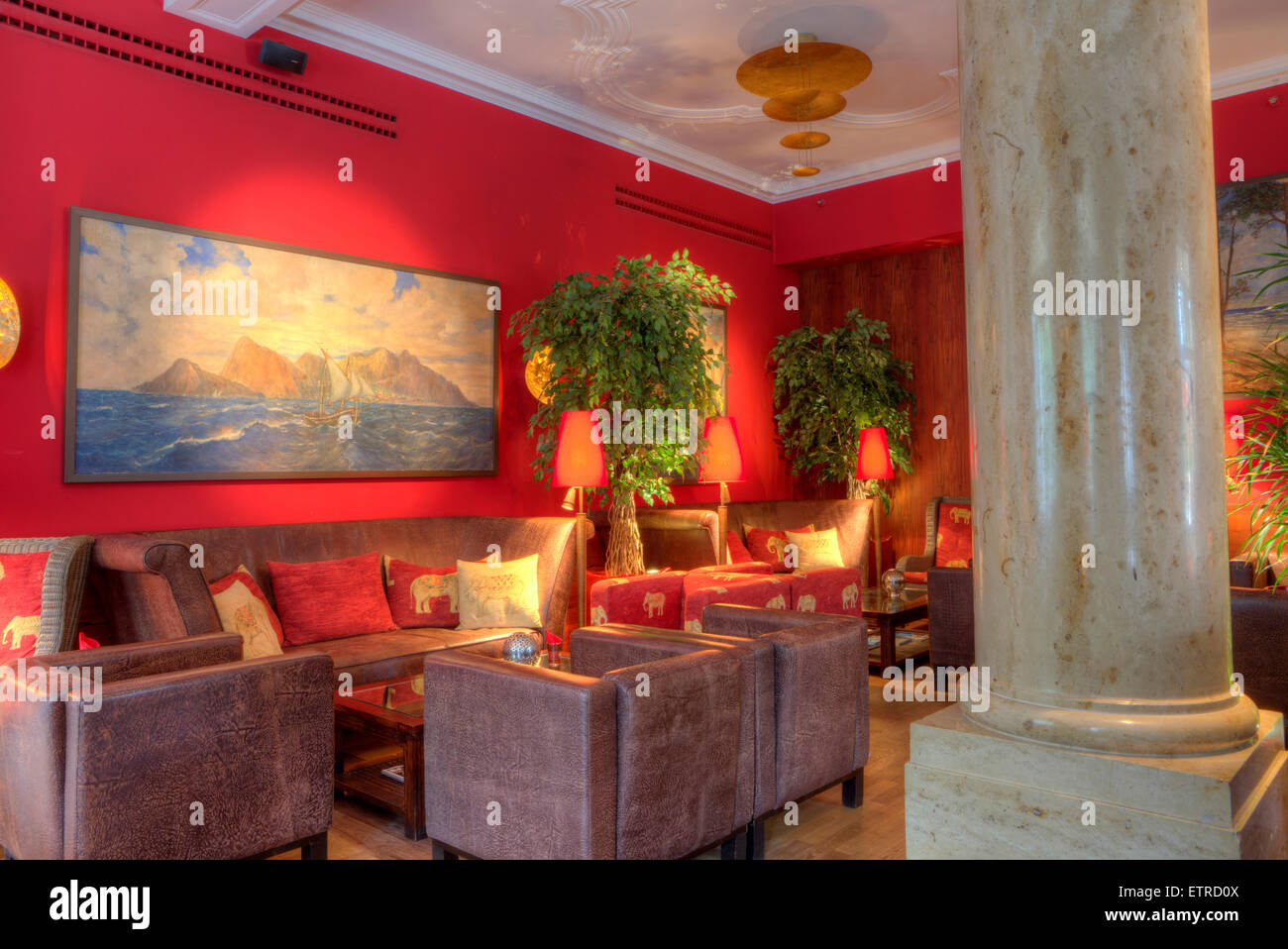 Fireside Bar, Elmau castle (Schloss Elmau), Upper Bavaria, Bavaria ...