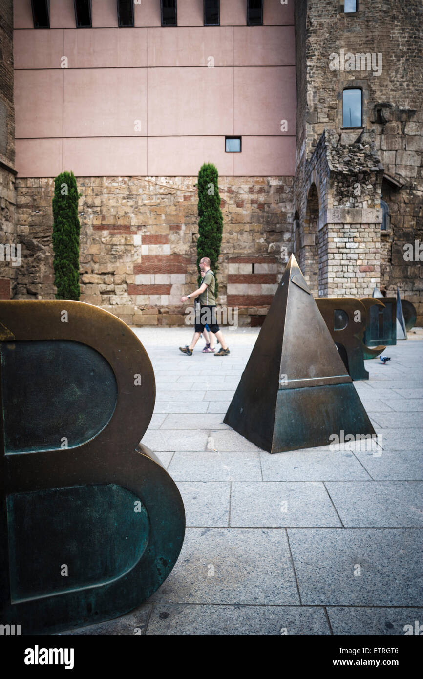 Gothic square at Barcelona, Catalonia, Spain Stock Photo - Alamy