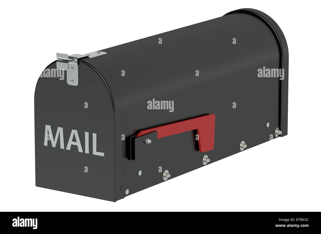 Black Mailbox isolated on white background Stock Photo - Alamy