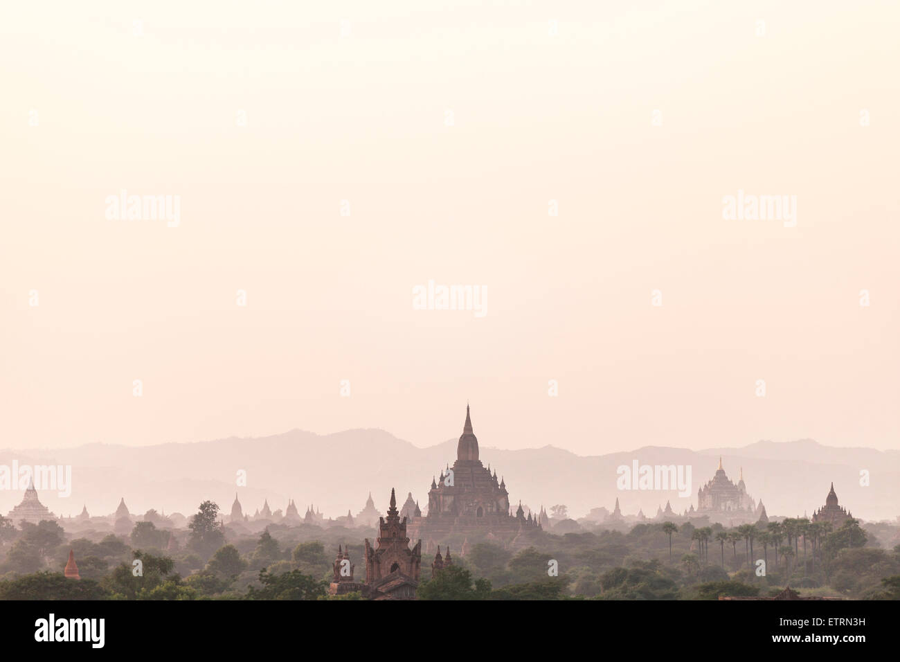 Sunrise over ancient temples of Bagan, Myanmar Stock Photo - Alamy
