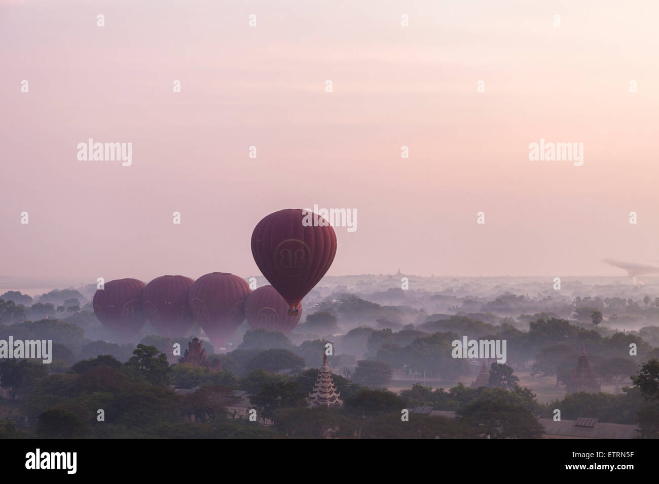 Balloons fly over temples hi-res stock photography and images - Alamy