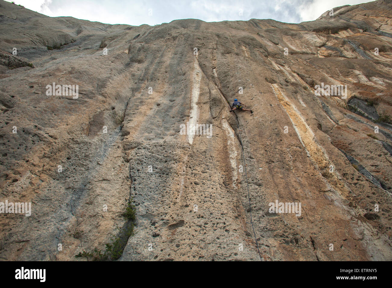 Climber on a Big Rock Wall in Ceuse / France Stock Photo - Alamy