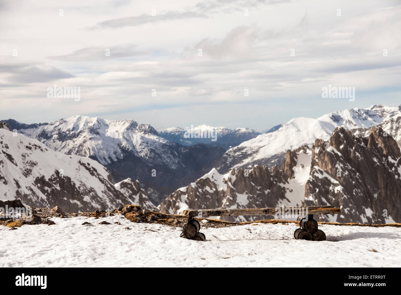 Alps panoramic from Hafelekar at Nordette, Innsbruck, Tyrol, Austria ...