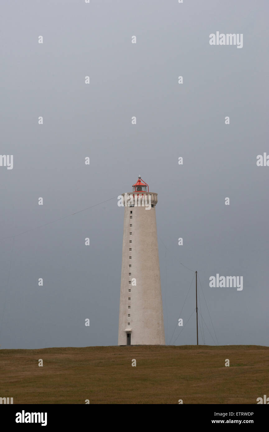 lighthouse Gardskagi, Reykjanes Peninsula, South West Iceland Stock ...