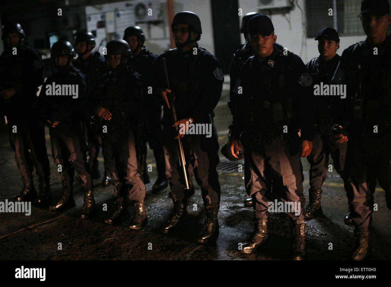 Panama City, Panama. 12th July, 2015. National Police members ...