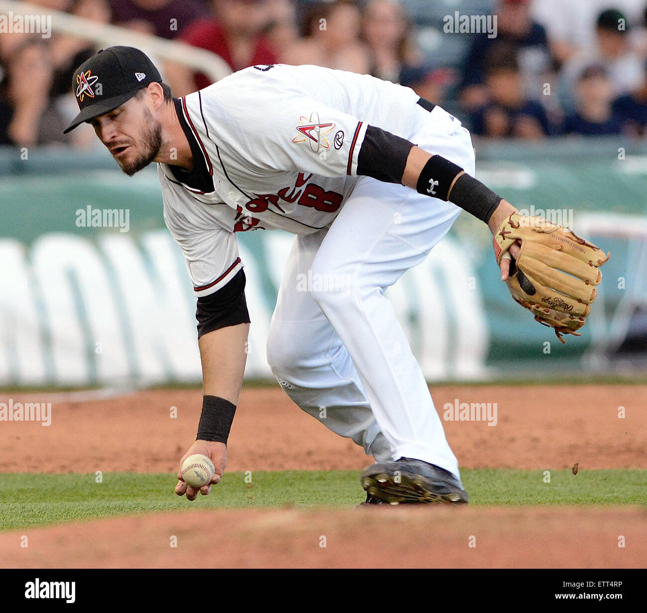 Usa. 15th June, 2015. SPORTS -- Isotopes third baseman Tim Smalling ...