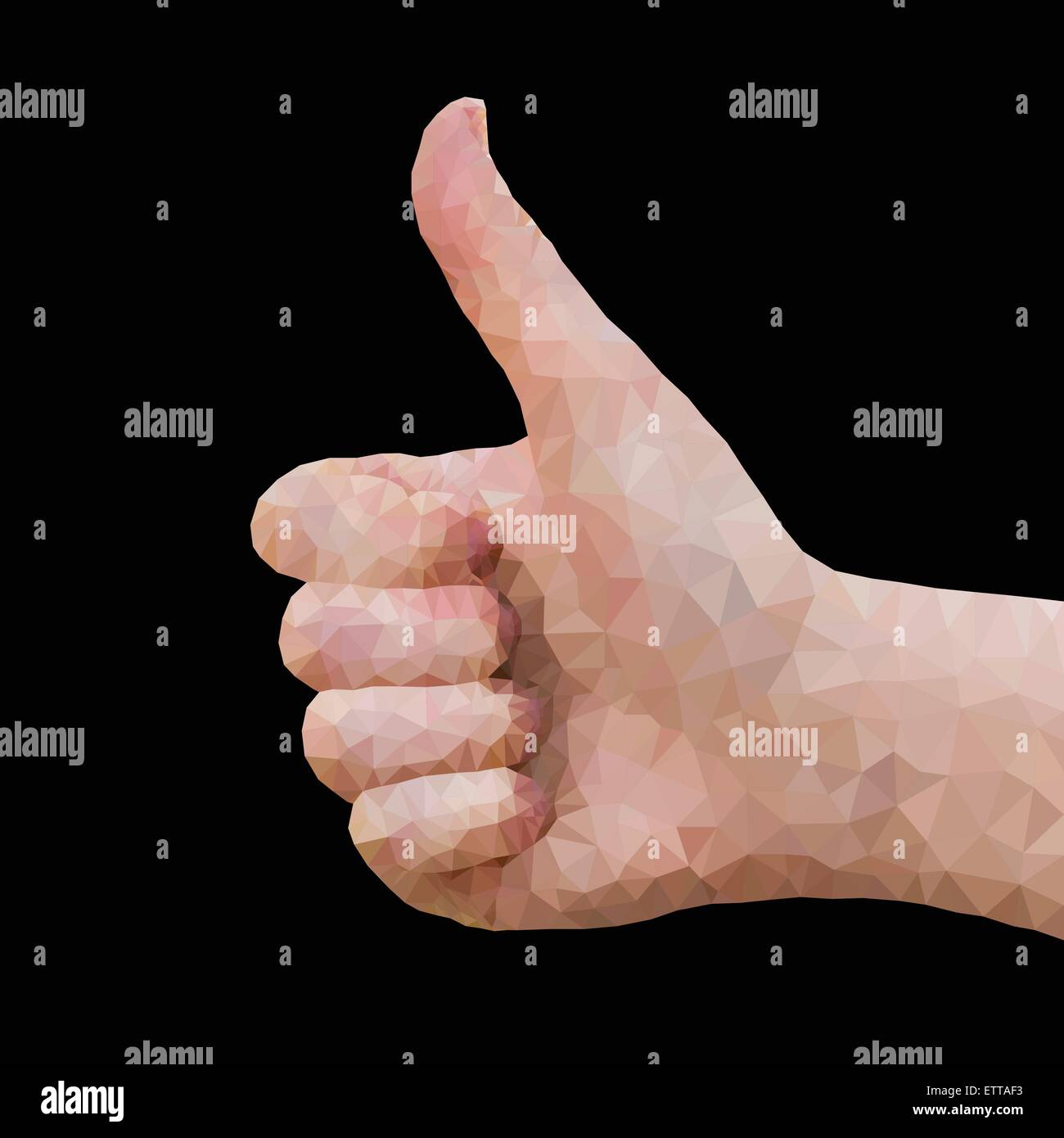 Low poly hand, thumb up gesture on black background Stock Vector Image ...