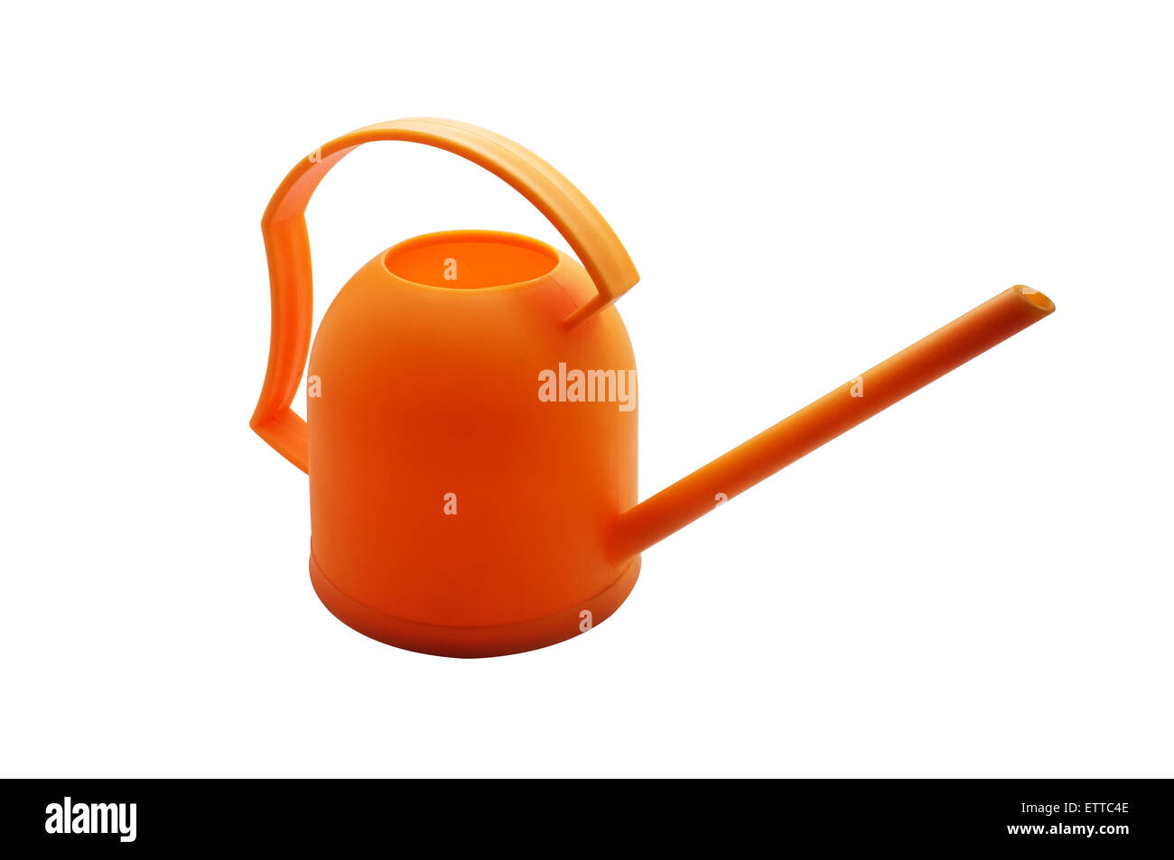Orange watering plastic can, orange watering plastic pot on white ...