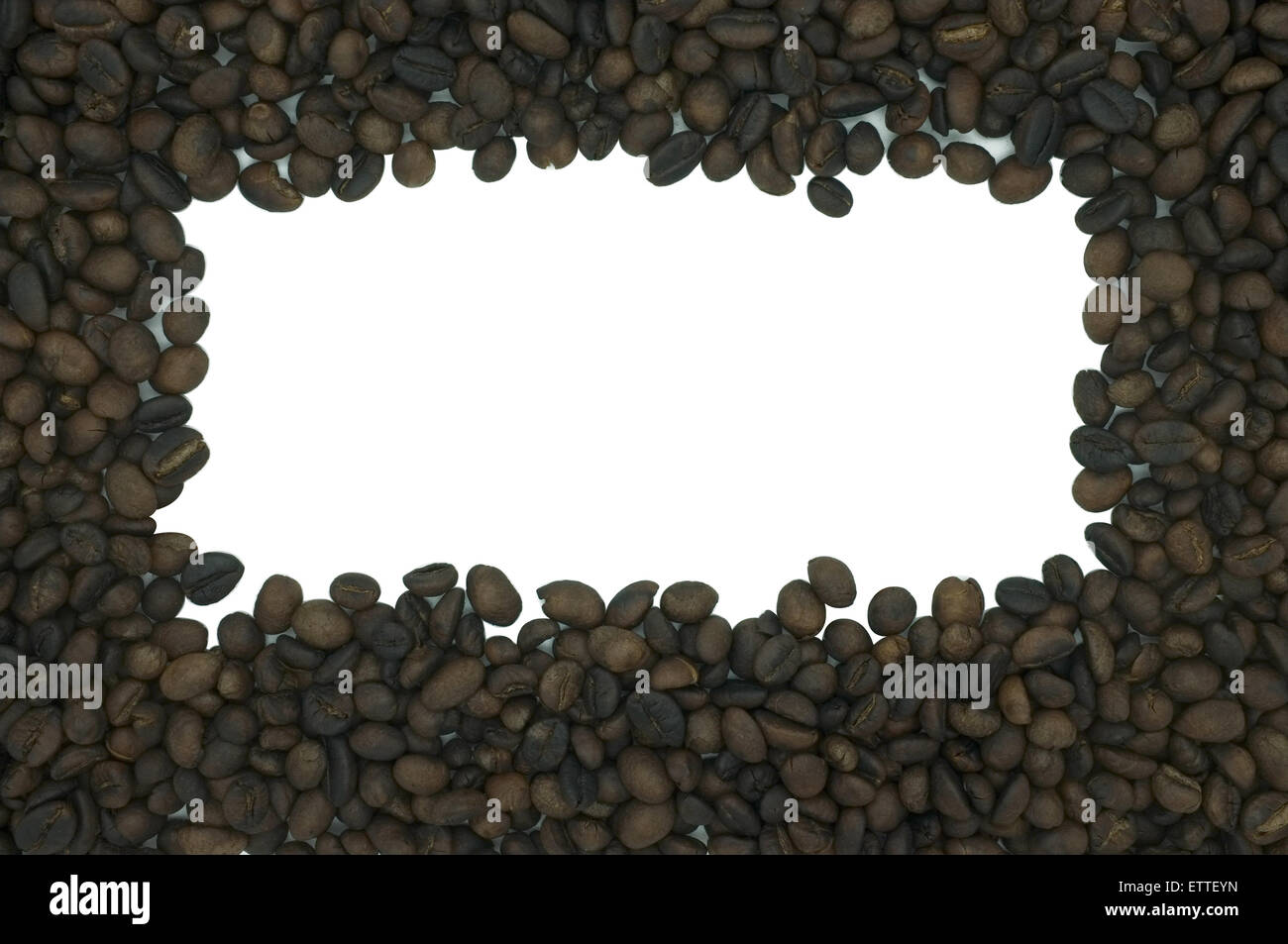 Coffee frame in rectangular shape isolated on white Stock Photo - Alamy