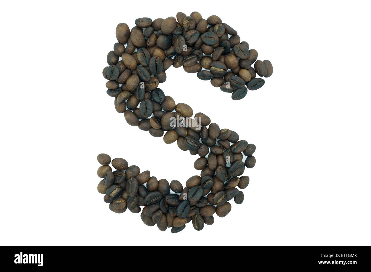 Creative alphabet from coffee bean isolated on white background Stock ...