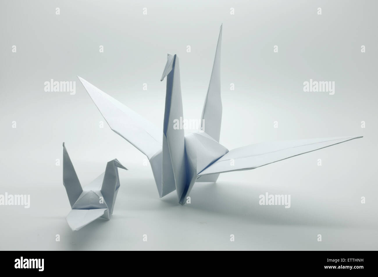 White origami crane, bird, paper Stock Photo - Alamy