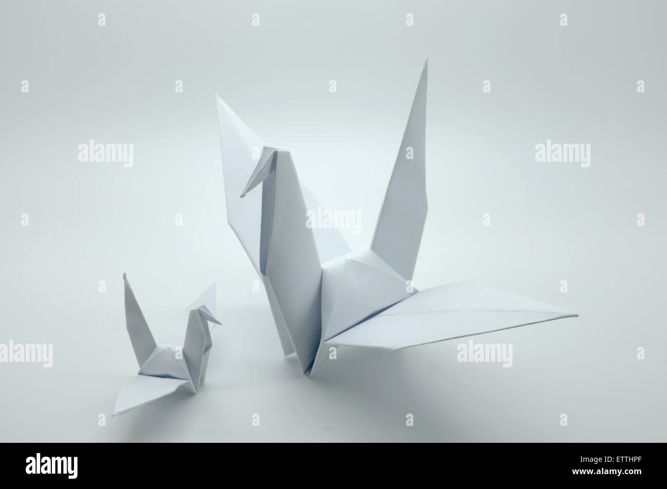 White origami crane, bird, paper Stock Photo - Alamy