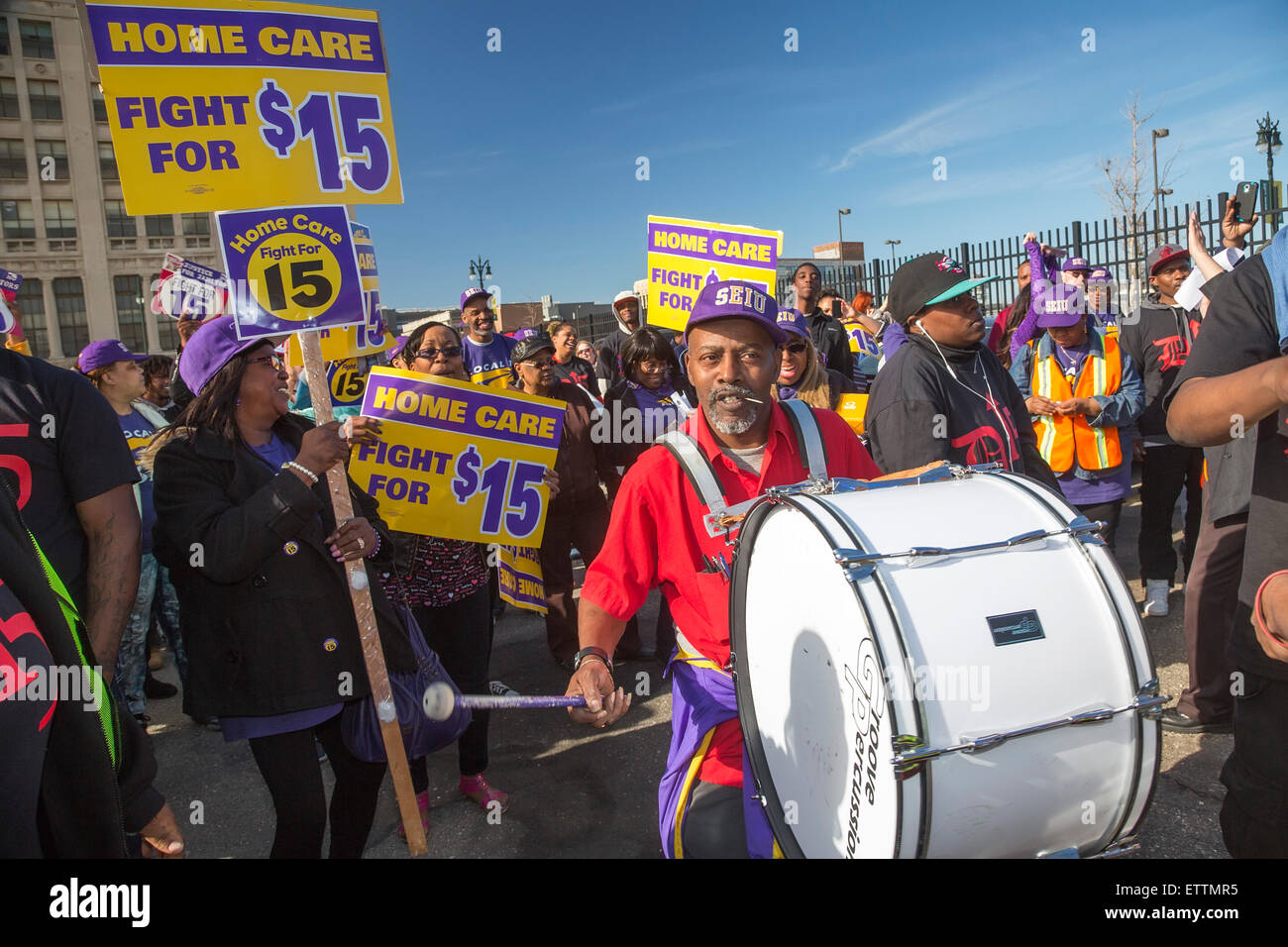 Detroit, Michigan - People attend the "$15 and a Union for All Workers ...