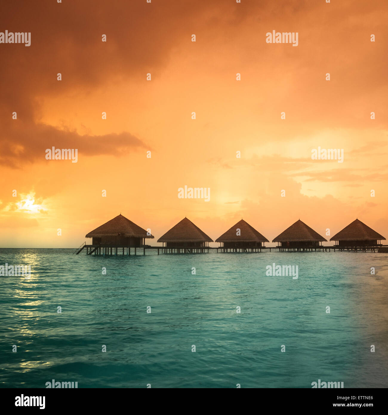 Over water bungalows Stock Photo - Alamy