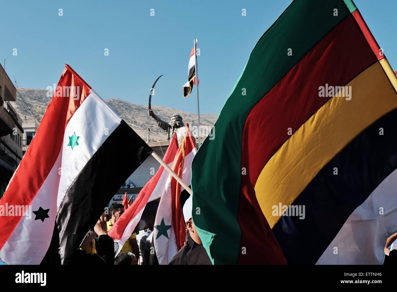Majdal Shams, Israel. 15th June 2015. Druze residents of Majdal Shams ...
