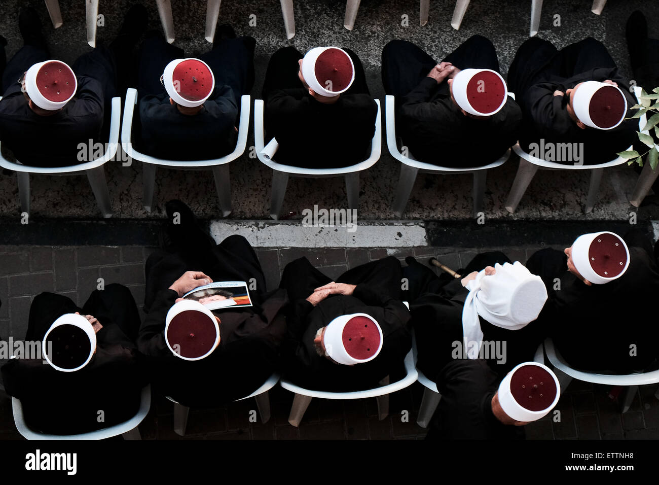 Majdal Shams, Israel. 15th June 2015. Druze residents of Majdal Shams ...