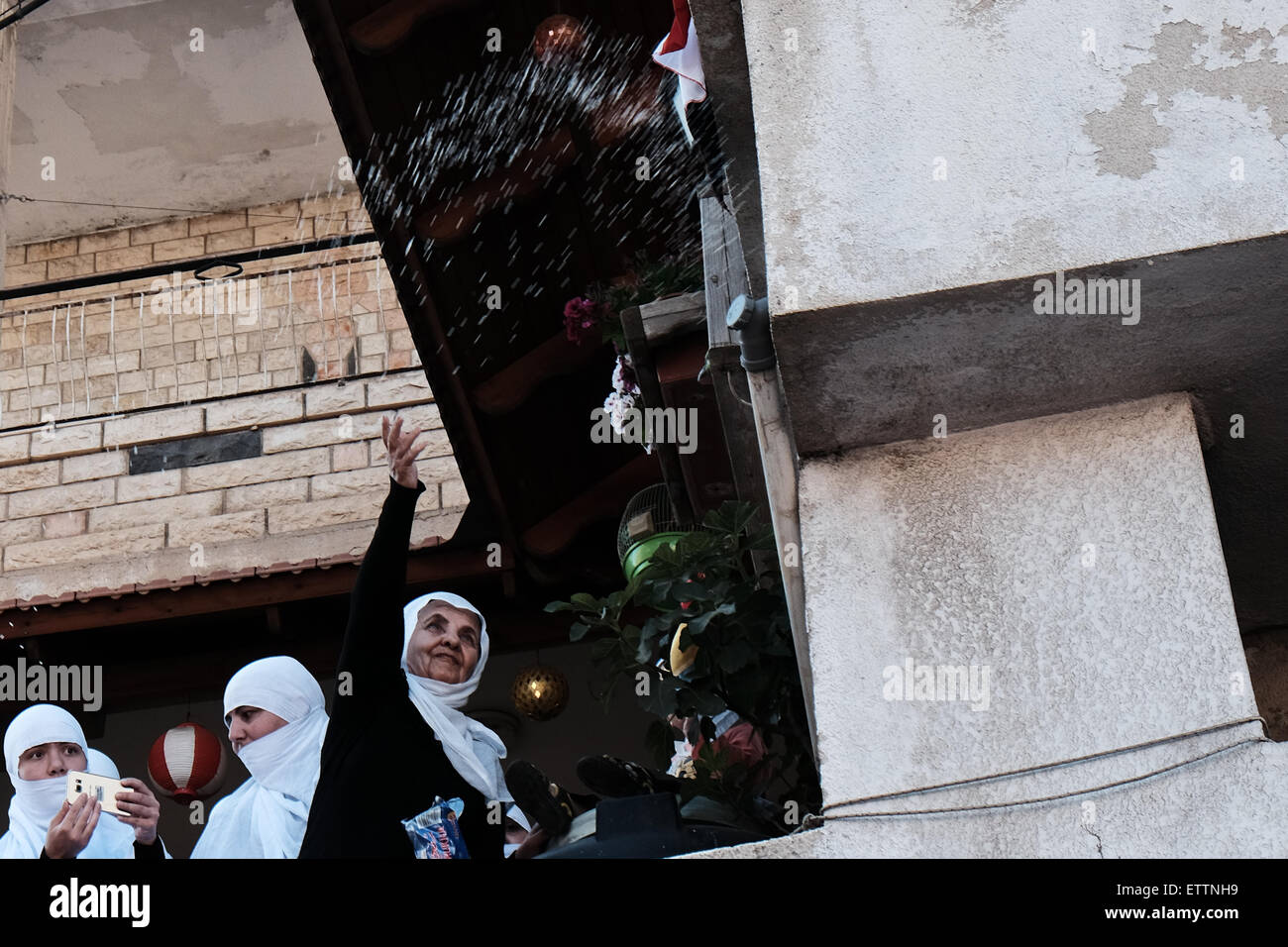Majdal Shams, Israel. 15th June 2015. Druze residents of Majdal Shams ...