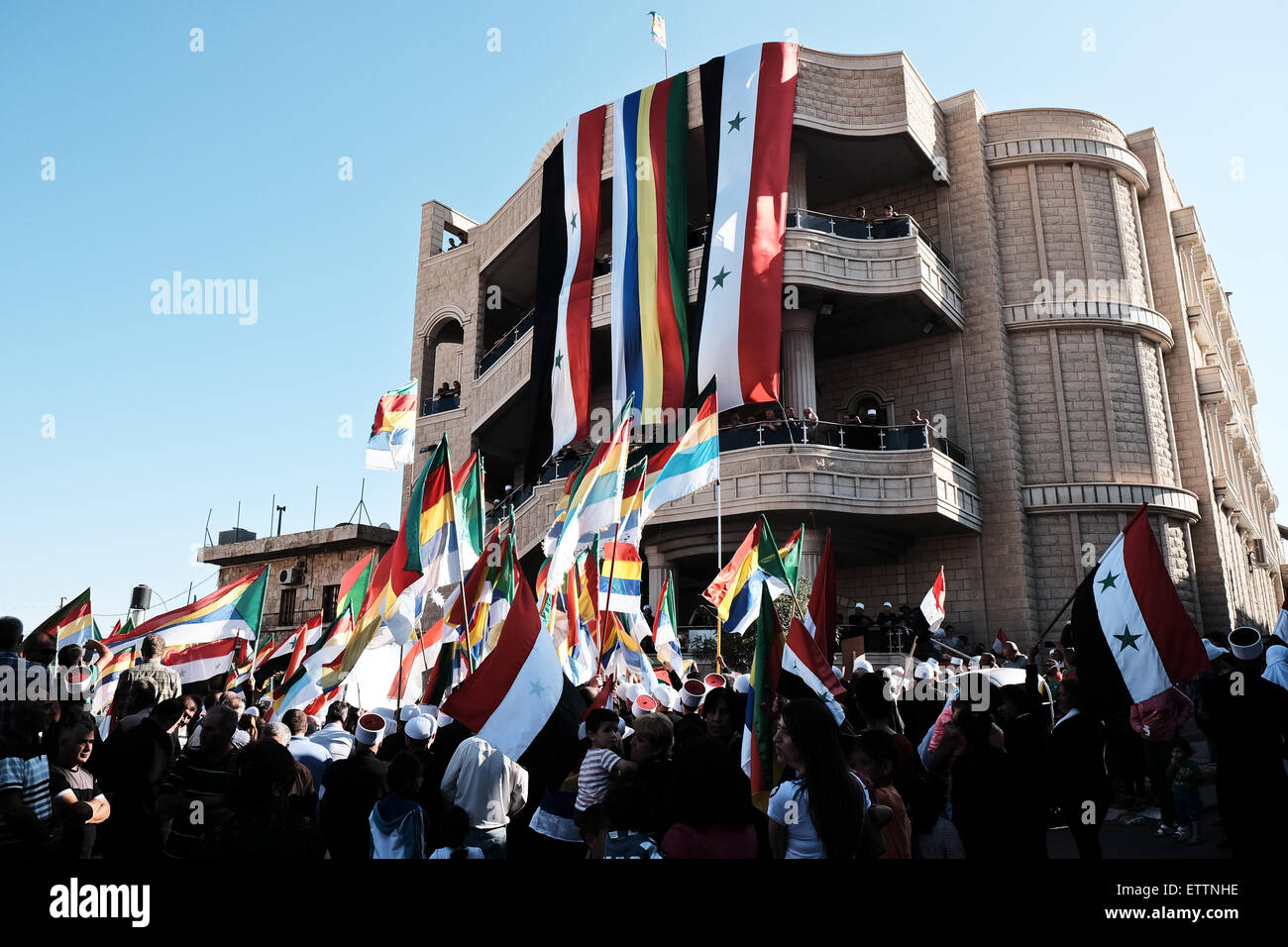 Majdal Shams, Israel. 15th June 2015. Druze residents of Majdal Shams ...