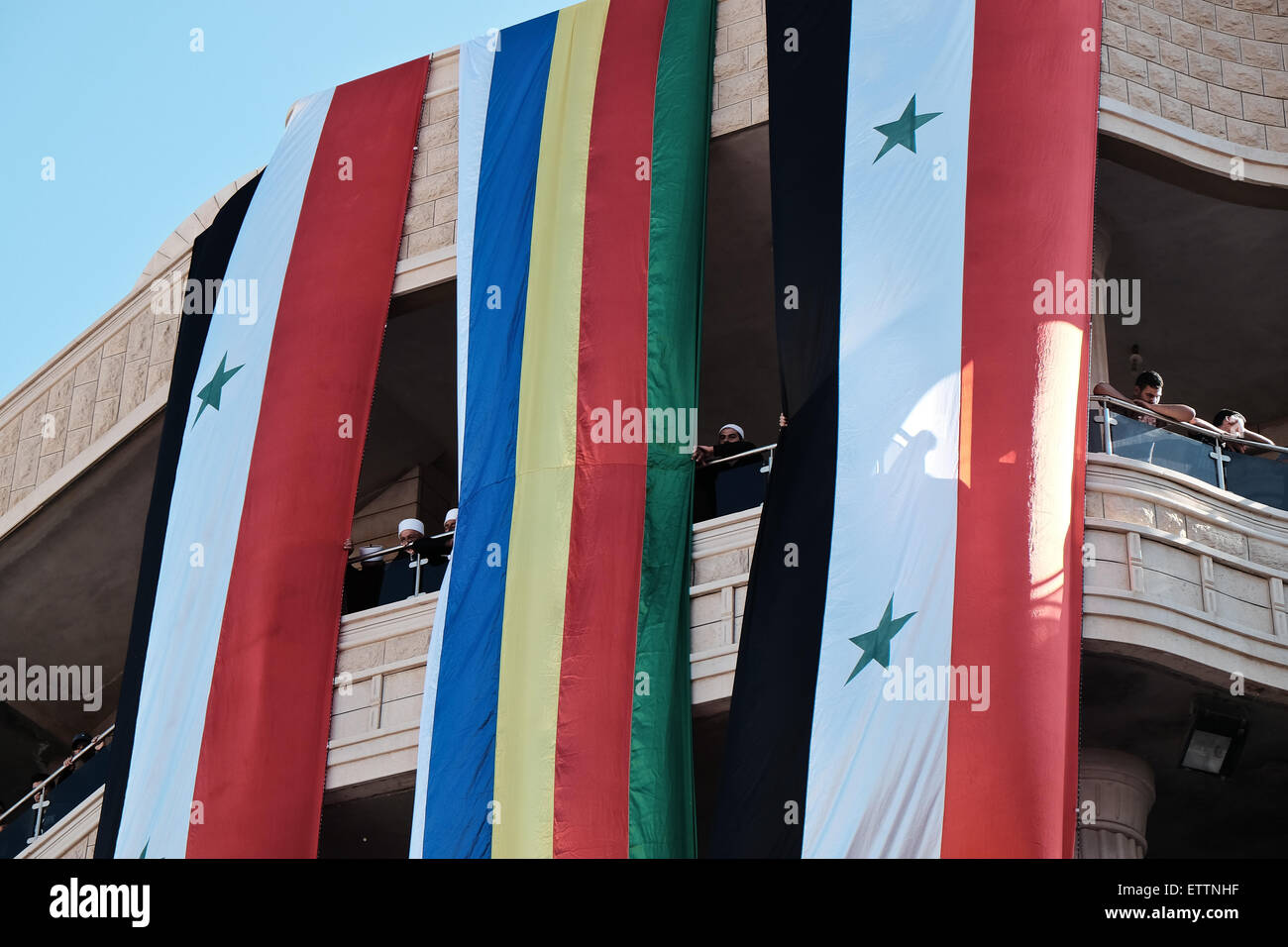 Majdal Shams, Israel. 15th June 2015. Druze residents of Majdal Shams ...