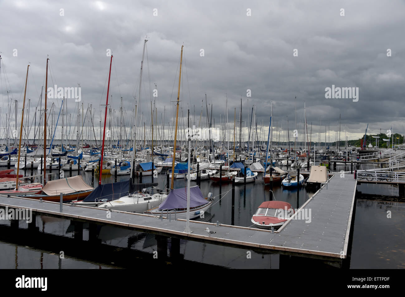 Kiel, Germany. 15th June, 2015. Sailing boat are pictured in the ...