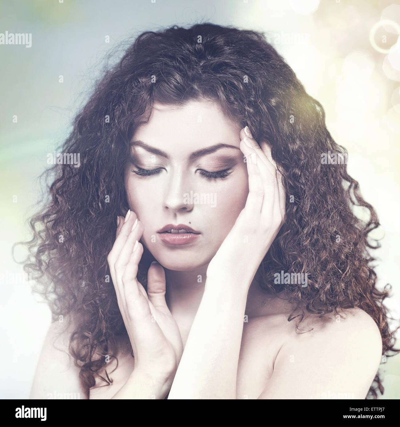 Female portrait party lights hi-res stock photography and images - Alamy