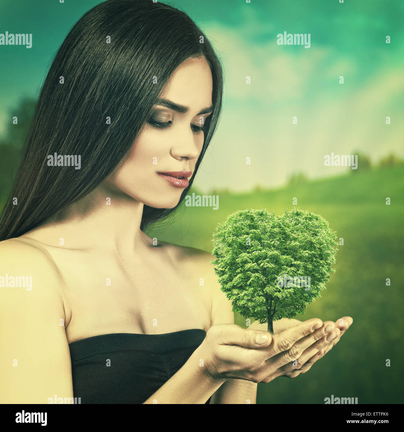 Nature in your hands. To care about. Abstract eco backgrounds Stock ...