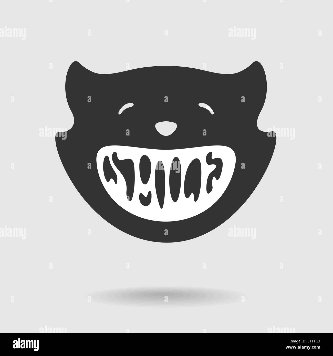 Vector Symbol Smiling Cat Stock Vector Image & Art - Alamy