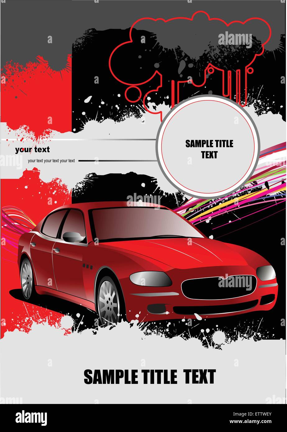 Cover for brochure with car images. Vector illustration Stock Vector ...