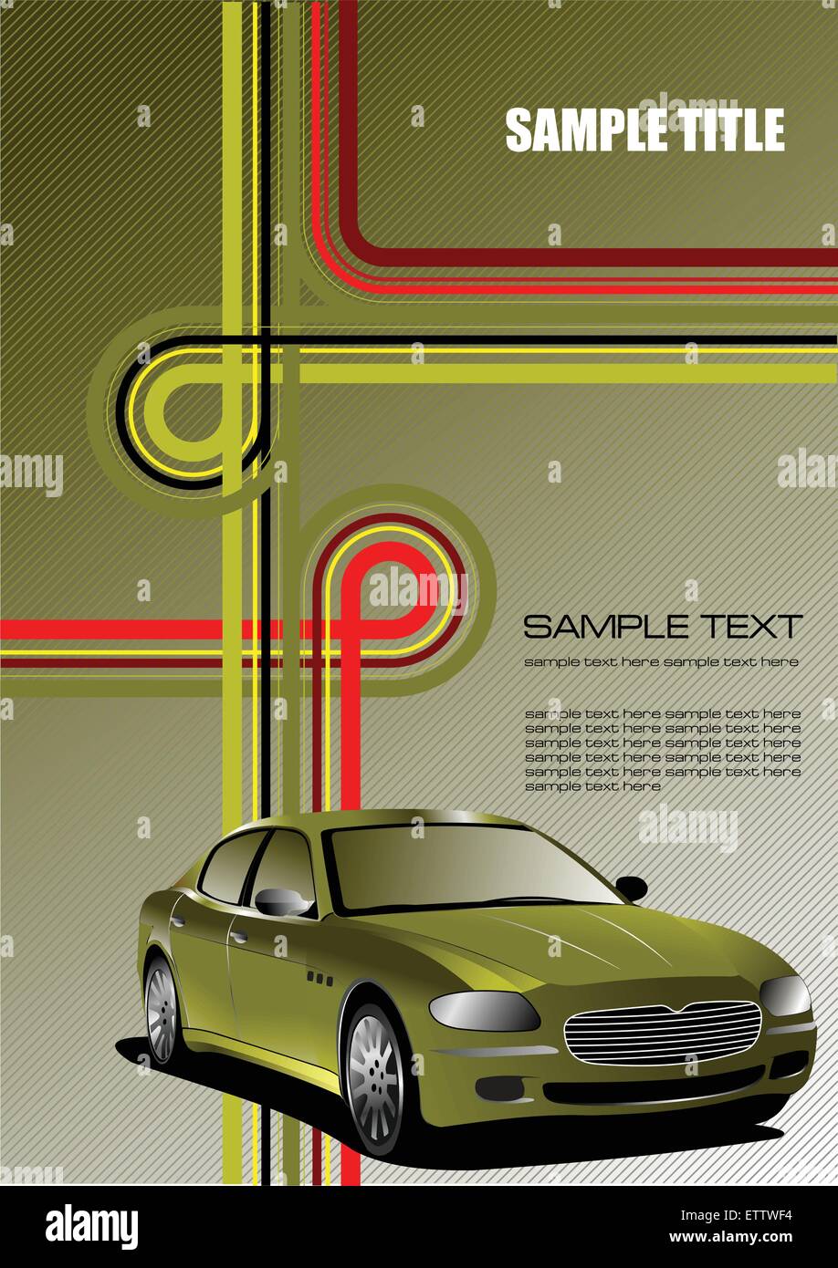Cover for brochure or template office folder with junction and car ...